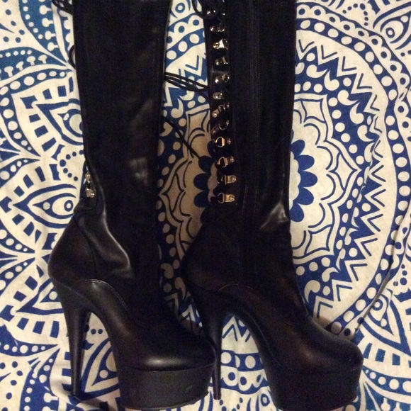 Pleaser | Shoes | Lace Up Pleaser Boots | Poshmark